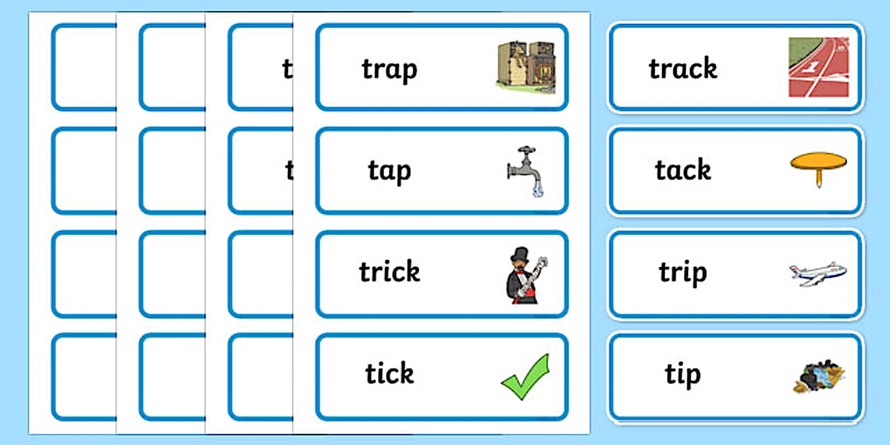 ‘tr’ and ‘t’ Near Minimal Pair Word Cards - Twinkl