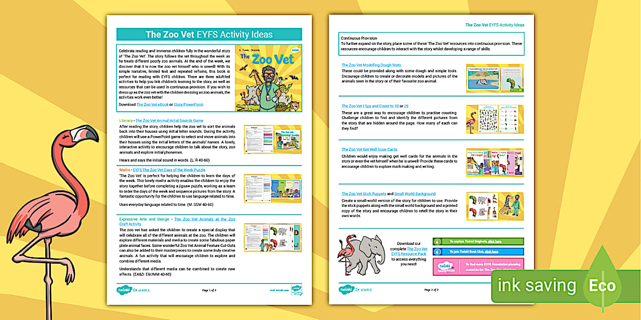 The Zoo Vet EYFS Activity Ideas (teacher made) - Twinkl