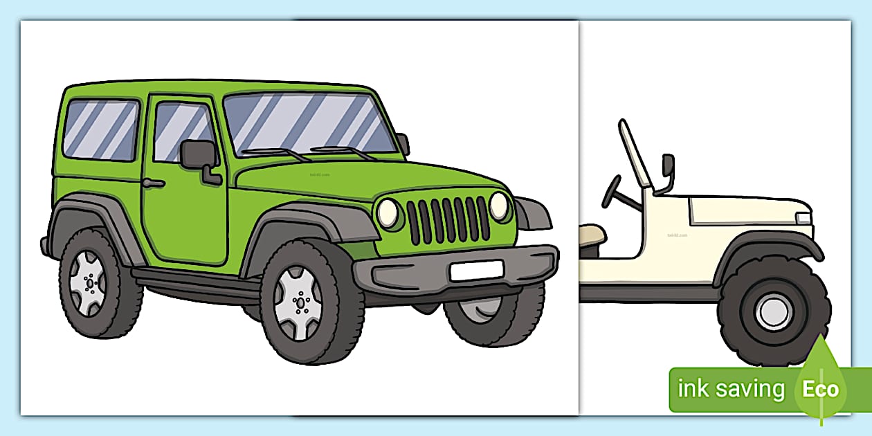 Safari Jeep Display Cut Outs (teacher made) - Twinkl