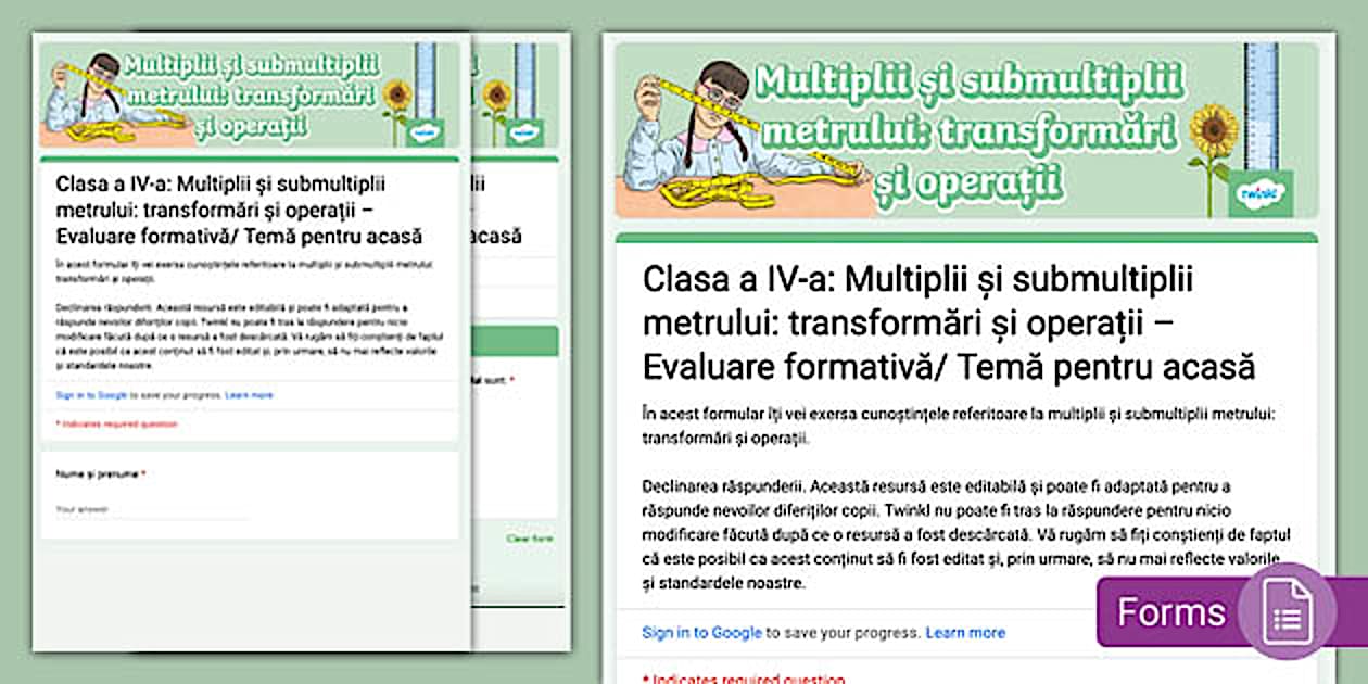 Evaluare clasa 4 Multiplii și submultiplii metrului