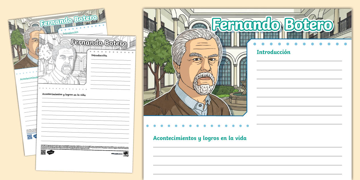 Guía de trabajo: Biografía de Fernando Botero - Twinkl