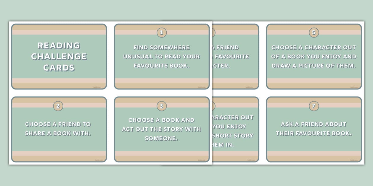 3D Effect-Themed Reading Challenge Cards (Teacher-Made)