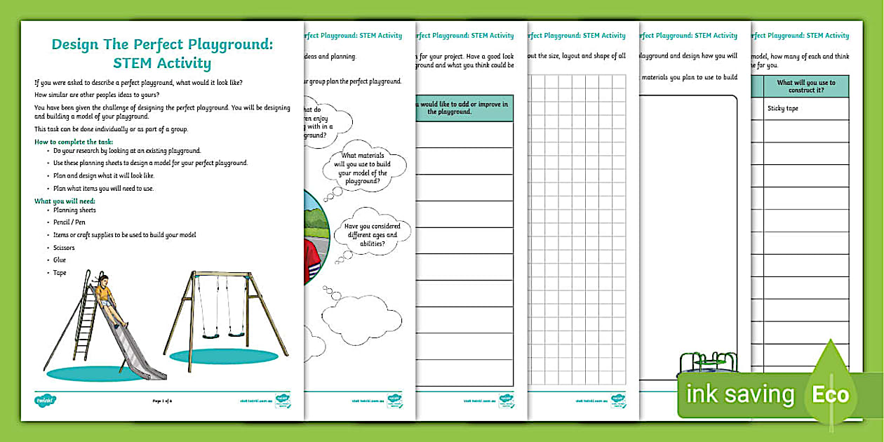 Perfect Playground Design Challenge Activity (teacher made)