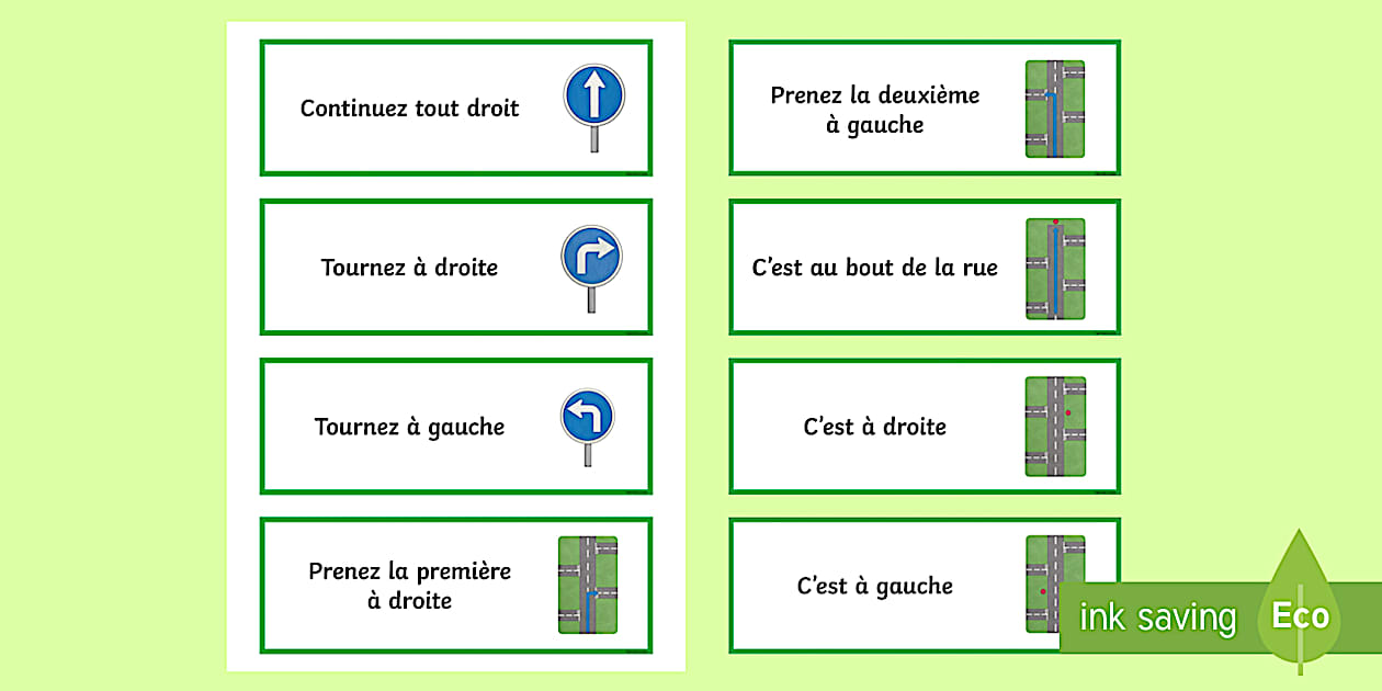 Directions Word Cards