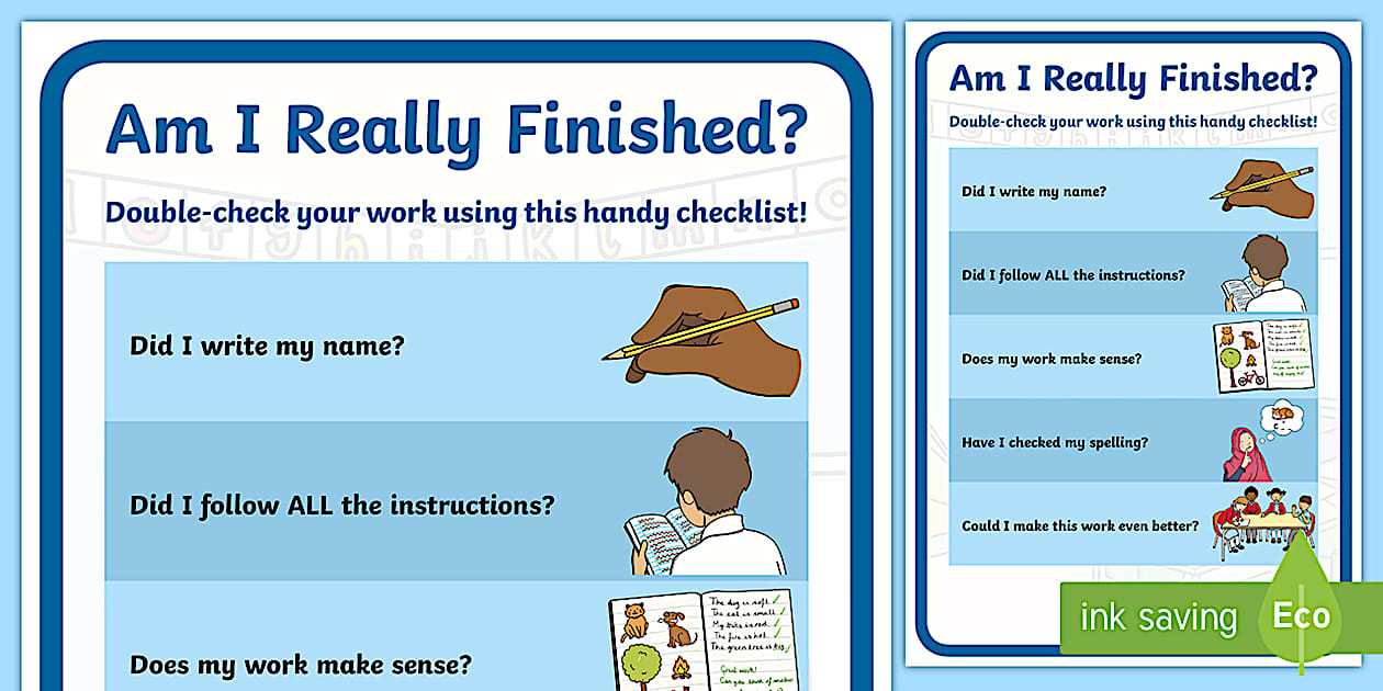 Am I Really Finished? Display Poster (teacher made) - Twinkl