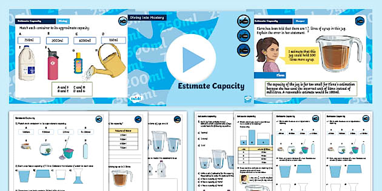 Year 5 Diving into Mastery: Estimate Capacity Teaching Pack