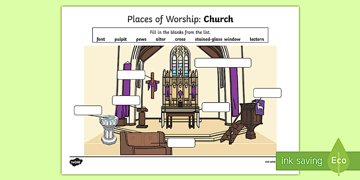 Parts of a Church Labelling Activity | Primary Resources