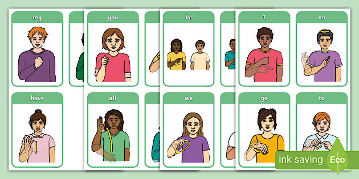 BSL Common Exception Words Flashcards -Tricky Words Resource