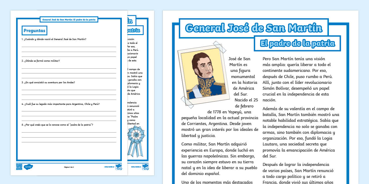 Biografía de San Martín (resumen) - PDF (teacher made)