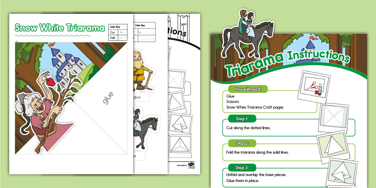 Snow White Triarama Craft (teacher made) - Twinkl