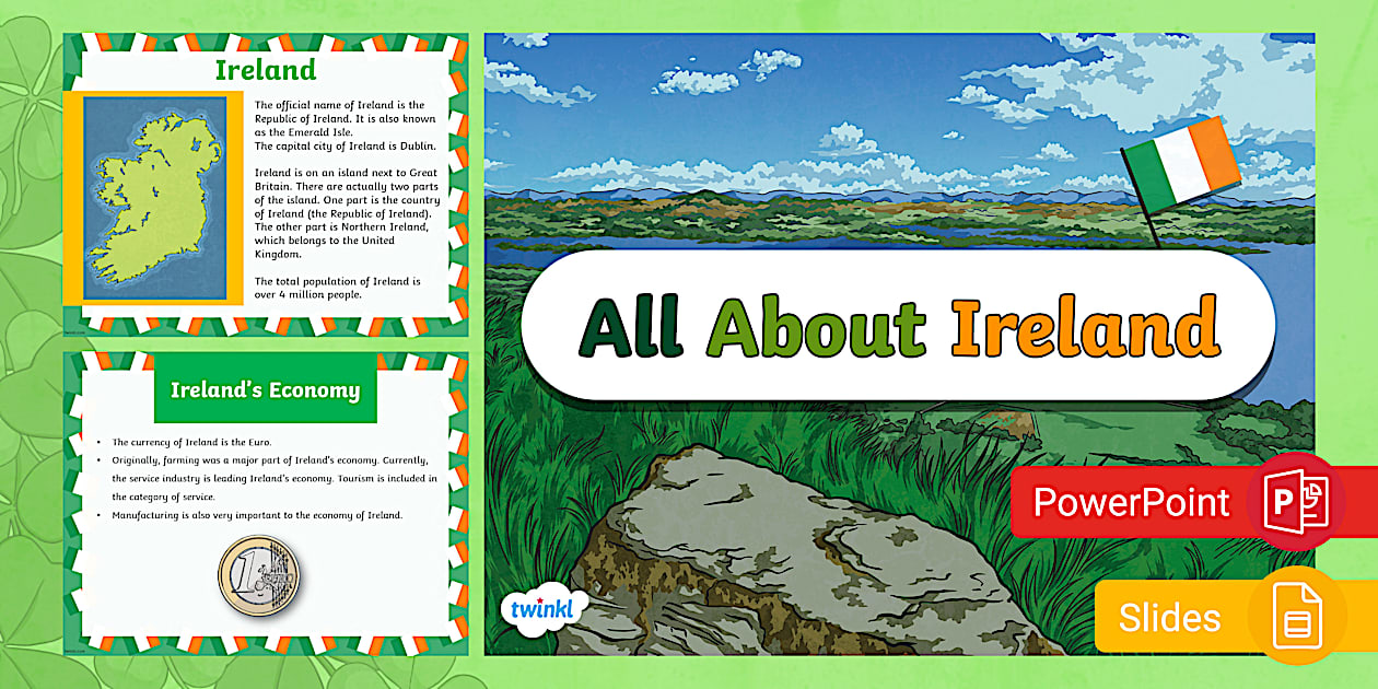 All About Ireland PowerPoint & Google Slides for 3rd-5th Grade