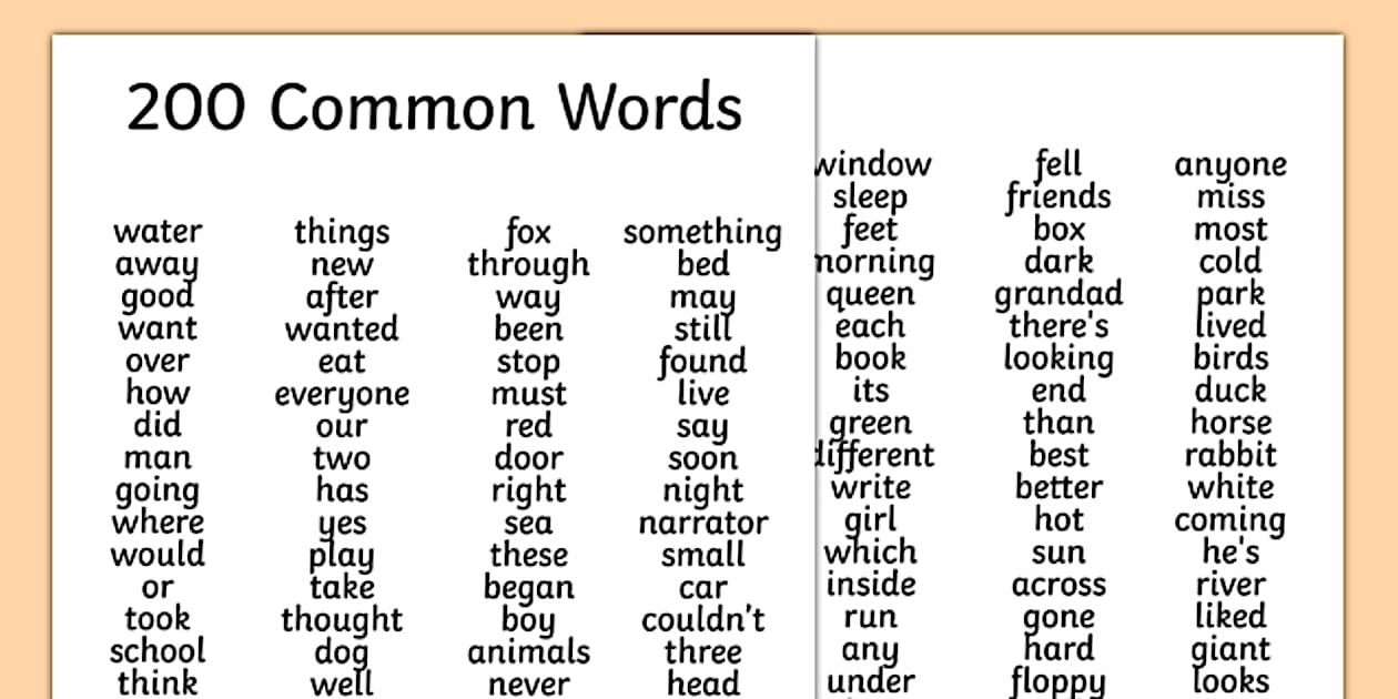 200 Common Spelling Words List Word Search Word List 200 Common Spelling Words List Word Search Word List
