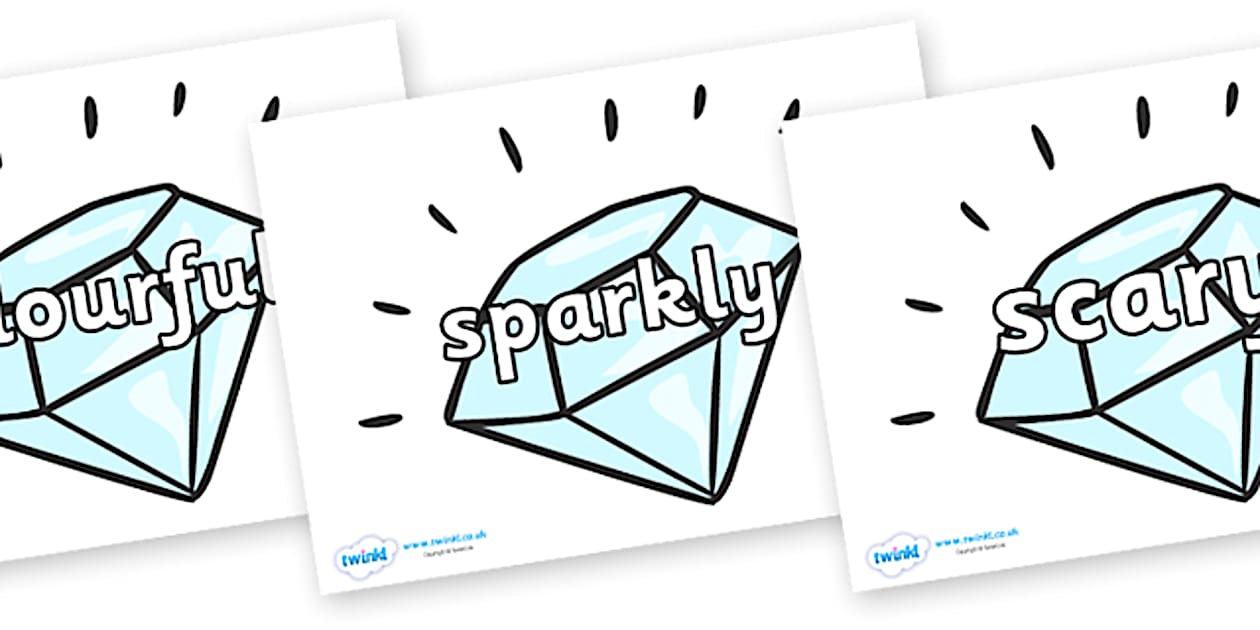 Cursive Wow Words on Diamonds (teacher made) - Twinkl