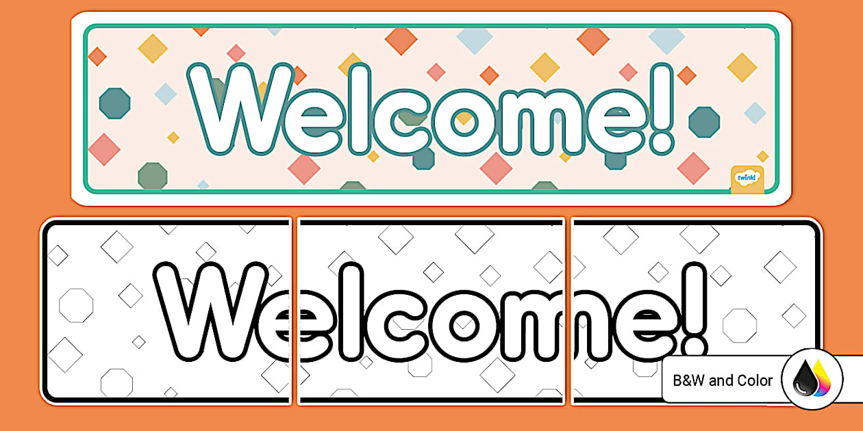 Geometric Boho Theme Classroom Welcome Banner (teacher made)