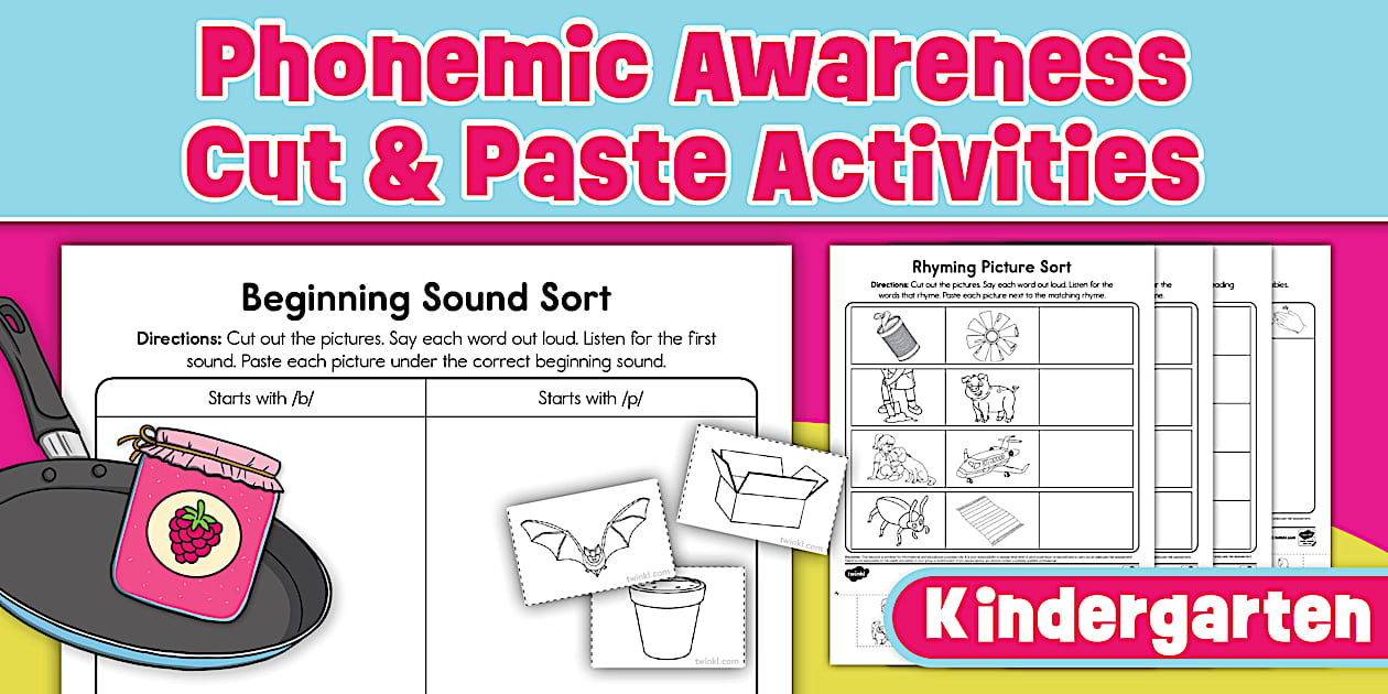 Kindergarten Phonemic Awareness Cut and Paste Activities