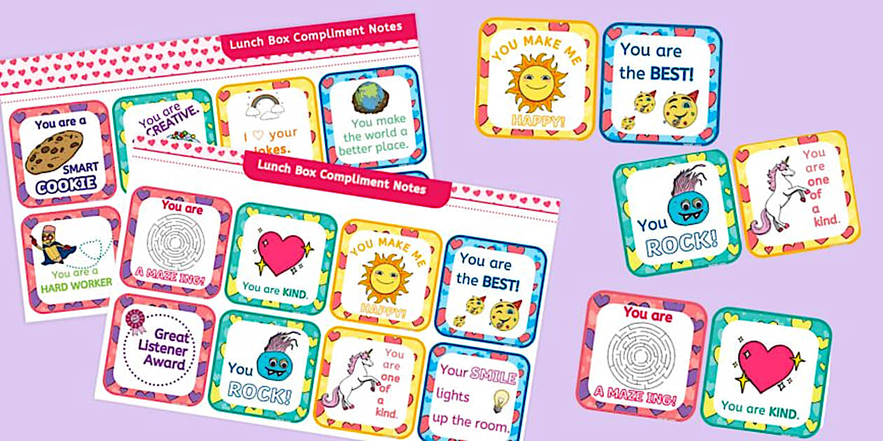 英語の可愛い 褒め言葉カード English Compliment Cards for Lunch Box