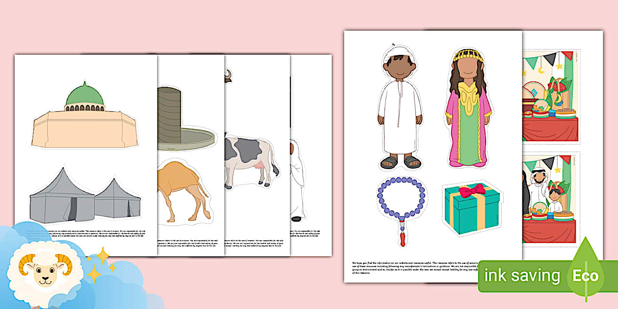 (Islamic Studies) Hajj and Eid-Al Adha Cut Outs - Twinkl