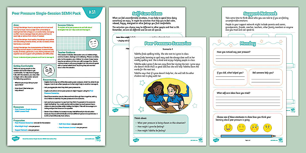 Peer Pressure KS1 Single-Session SEMH Intervention - Twinkl
