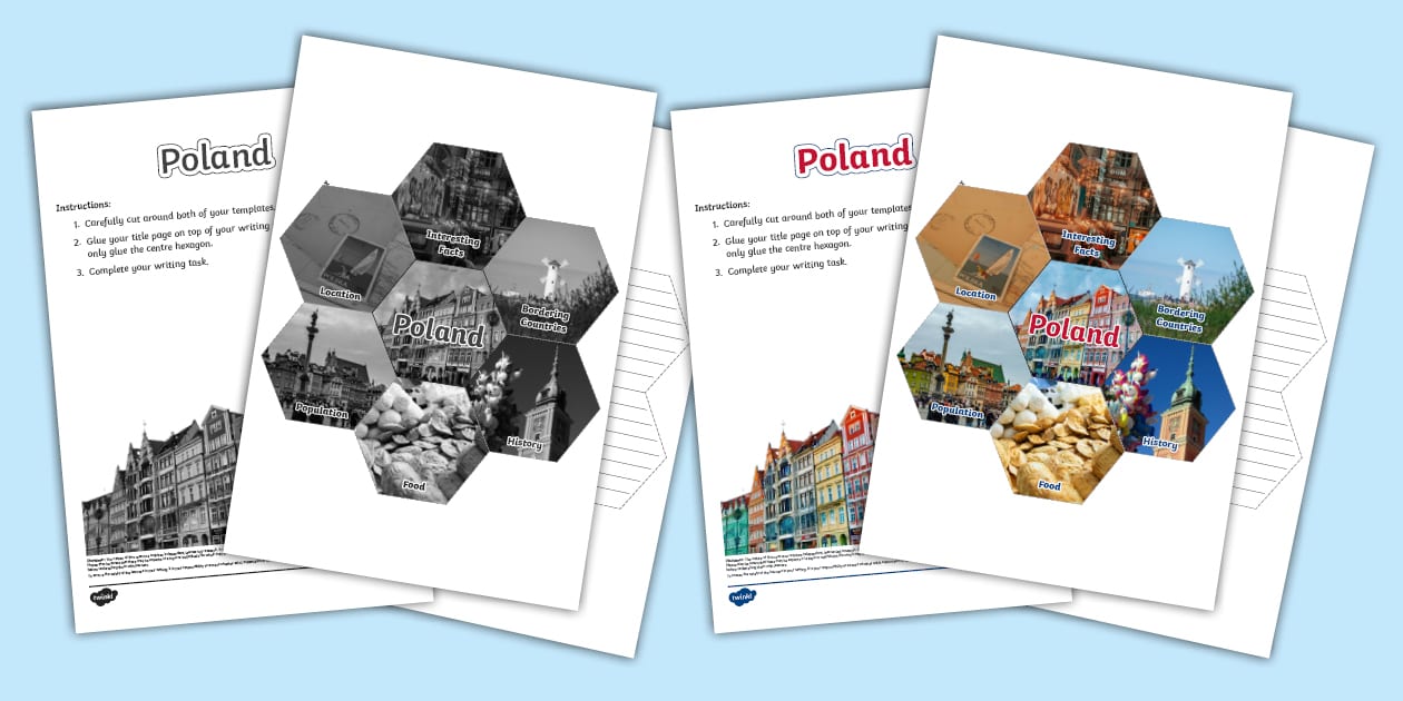 Poland Hexagon Fact File Writing Template (teacher made)