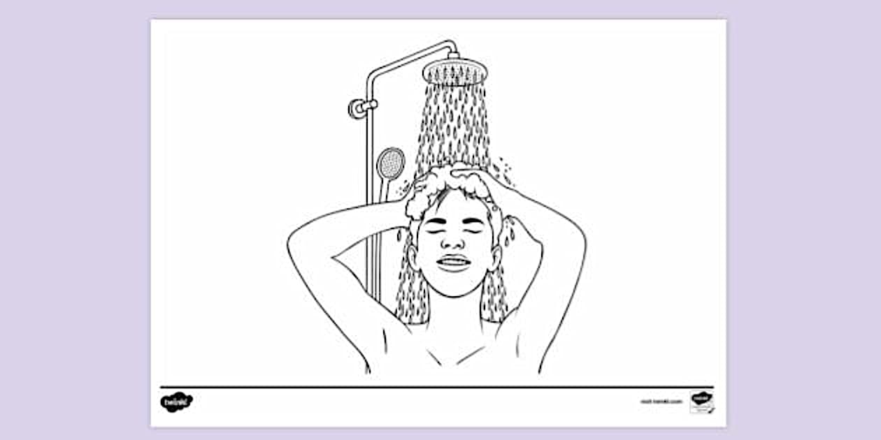 Hot Shower Colouring Sheet | Colouring Sheets (teacher made)