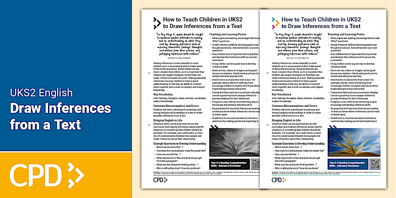 How to Teach Children in UKS2 to Draw Inferences from a Text CPD