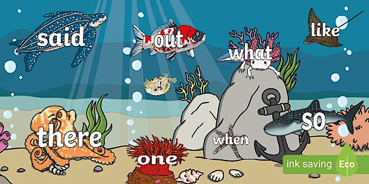 Phase 4 Tricky Words on Sea Creatures - KS1 (Teacher-Made)