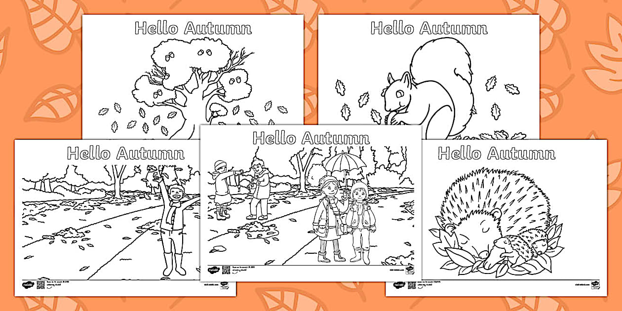 Hello Autumn Colouring Pages - Twinkl
