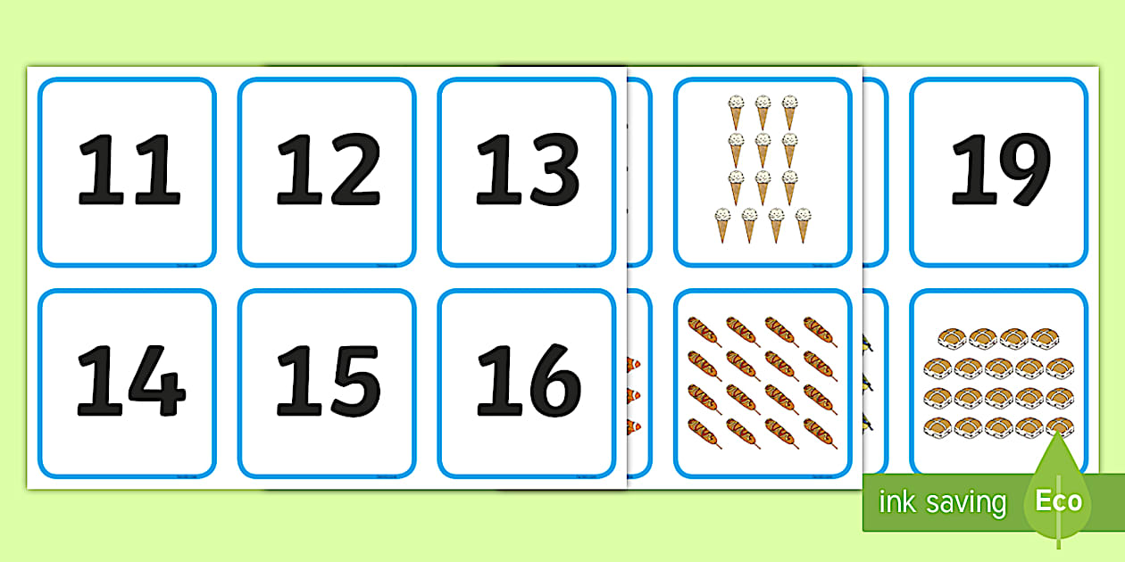 Teen Number and Quantity Matching Cards (teacher made)