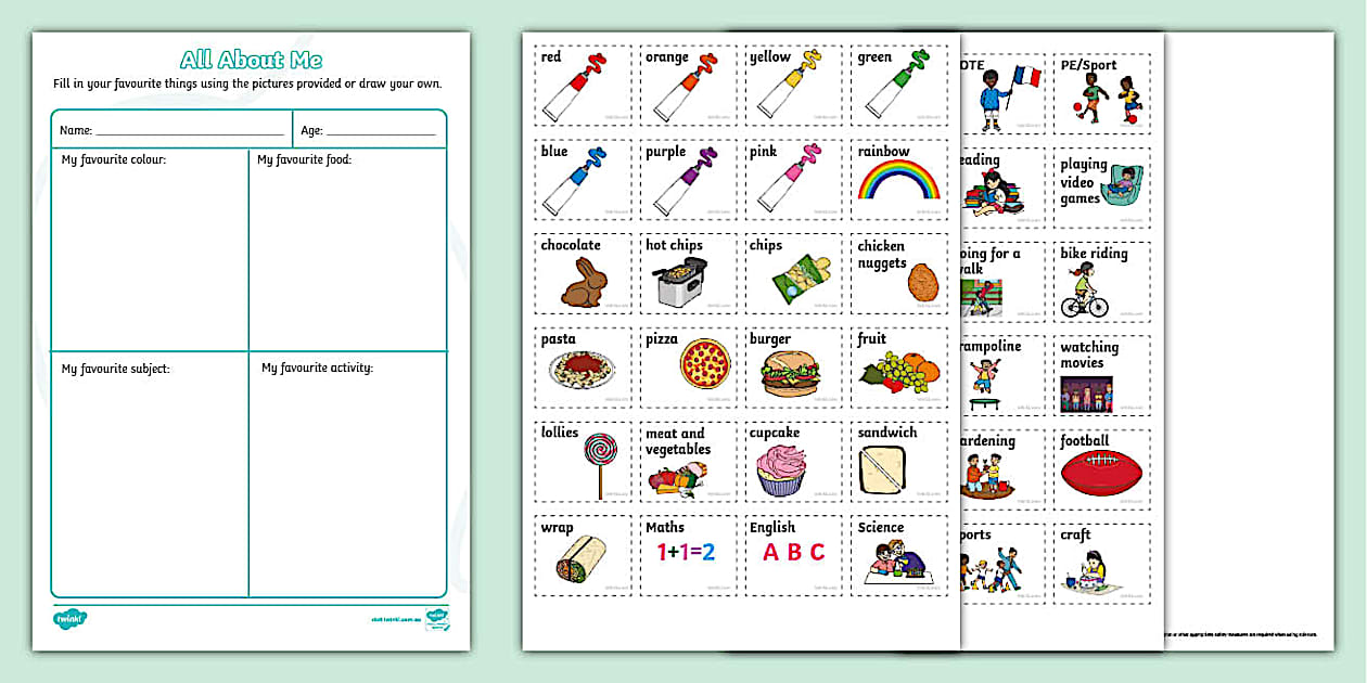 All About Me Inclusion Worksheet (Teacher-Made) - Twinkl