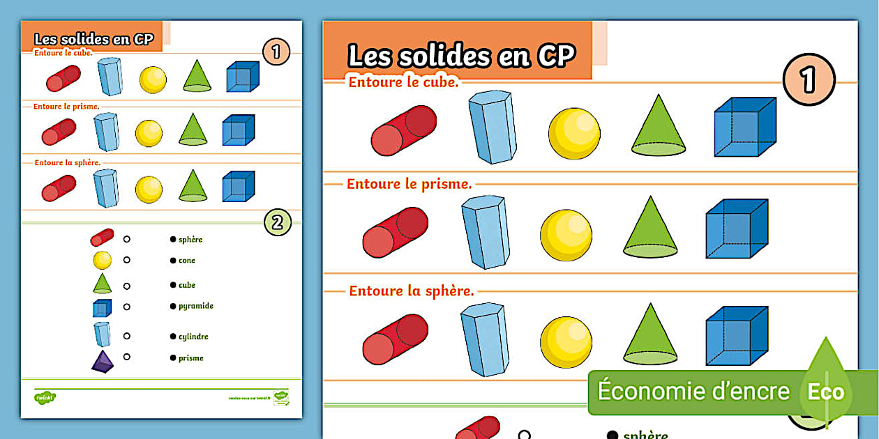 Les solides en CP (Hecho por educadores) - Twinkl