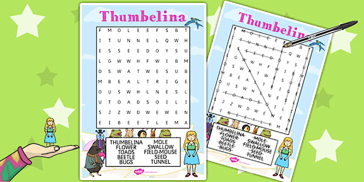 Thumbelina Wordsearch