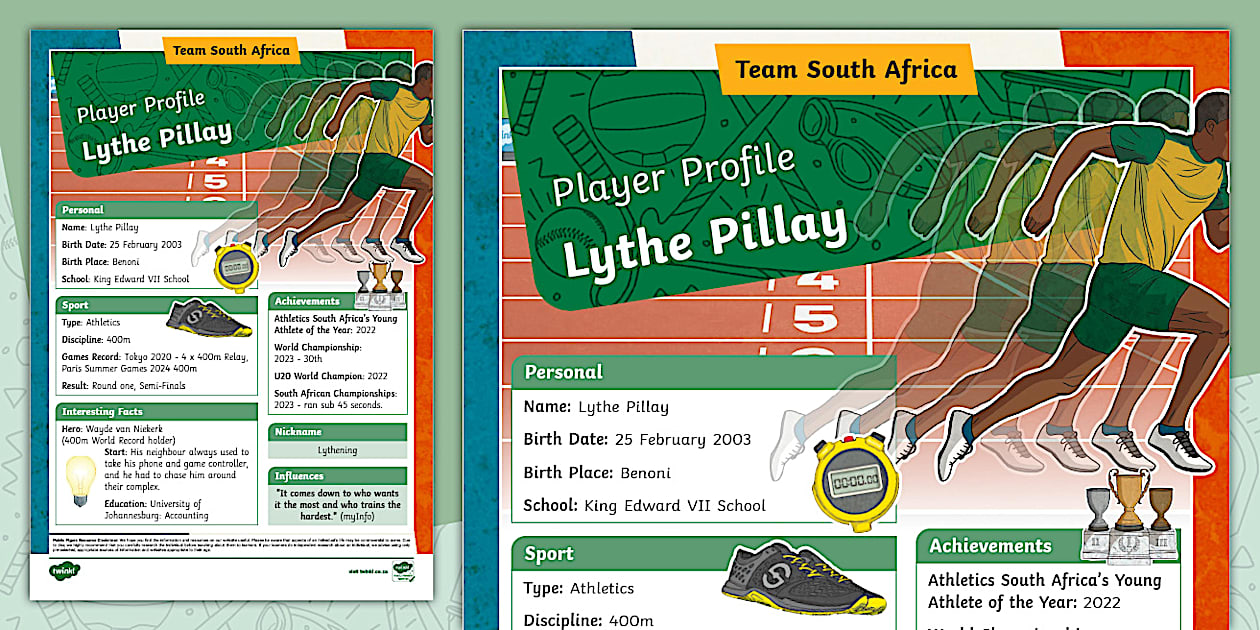 PSG24: Player Profile: Fact File: Lythe Pillay - Twinkl
