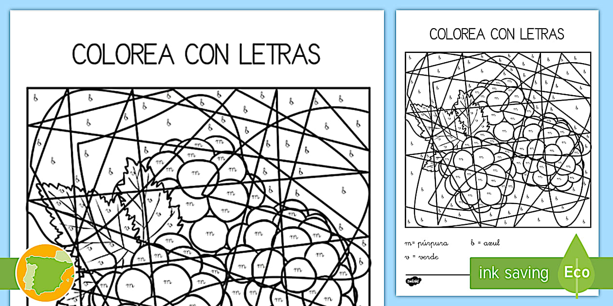 Colorea con letras: La letra M (teacher made) - Twinkl