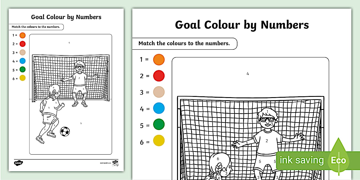 Goal Colour by Number (teacher made) - Twinkl