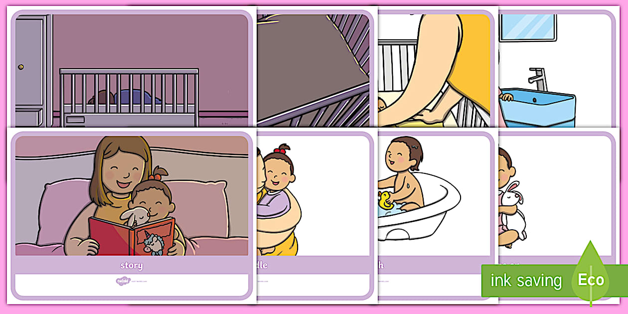 Toddler Bedtime Routine Posters (teacher made) - Twinkl