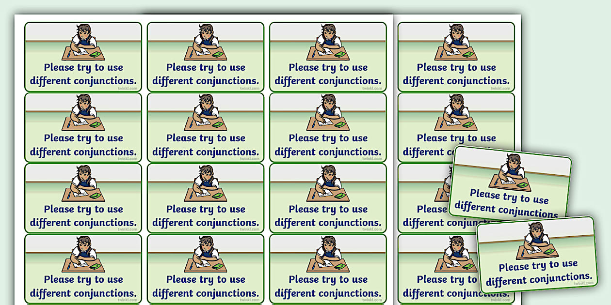 Time Saving Stickers for Marking Conjunctions (teacher made)