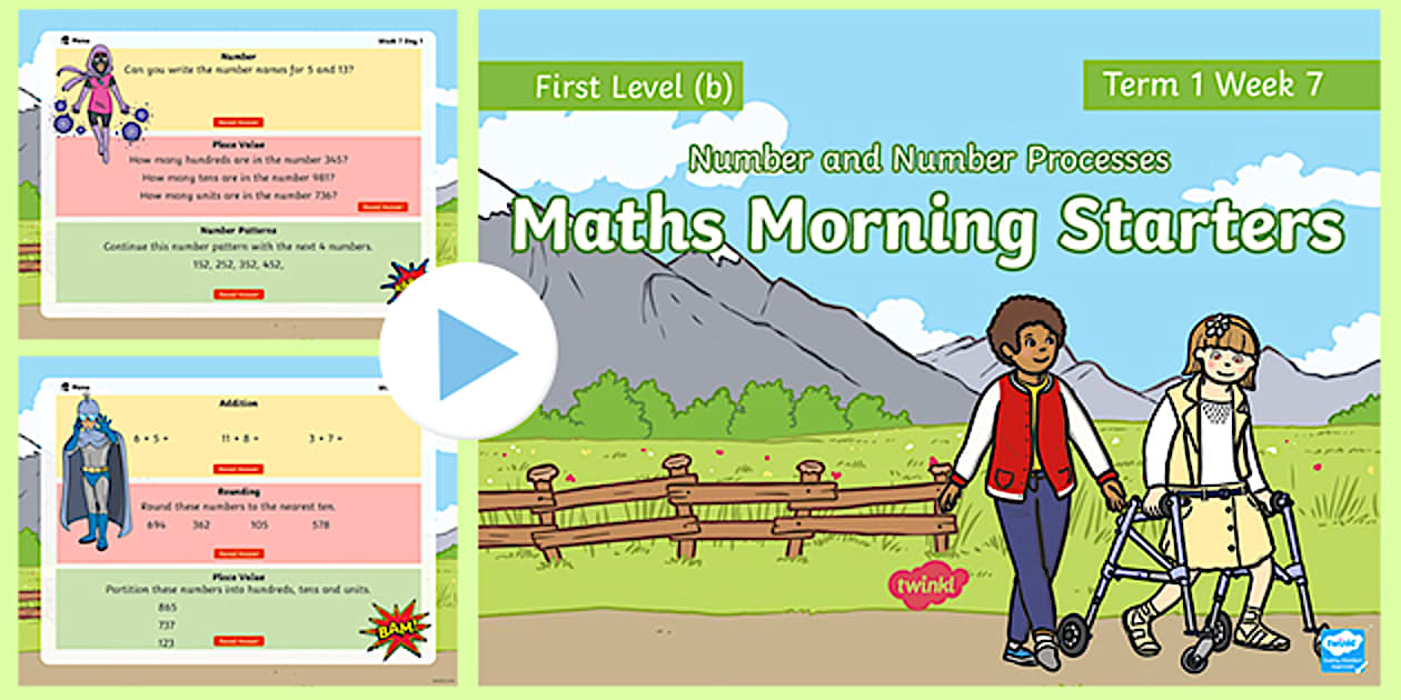 Maths Morning Starters First Level (b) Term 1 Week 7 PowerPoint