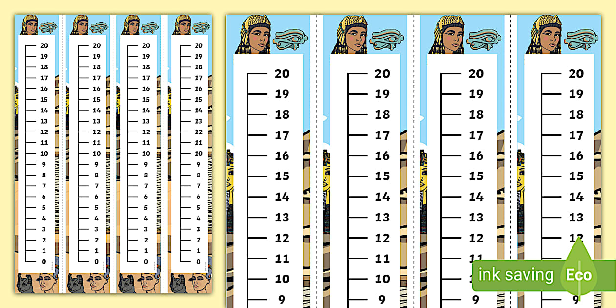 Ancient Egyptian Themed 0 - 20 Vertical Number Line - Twinkl