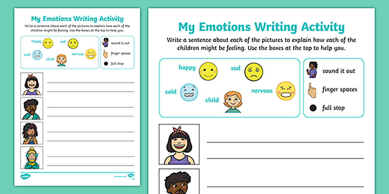 All About Me Early Writing Activities: My Emotions - Twinkl