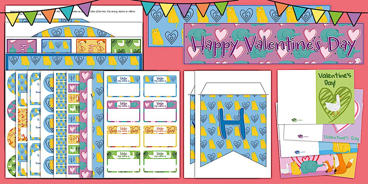 Valentine's Day Decorations - Twinkl Party (teacher made)