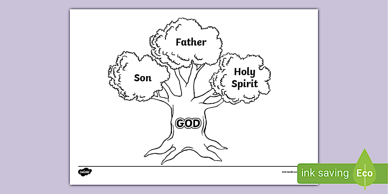 Editable The Holy Trinity Tree Colouring Sheet - Twinkl