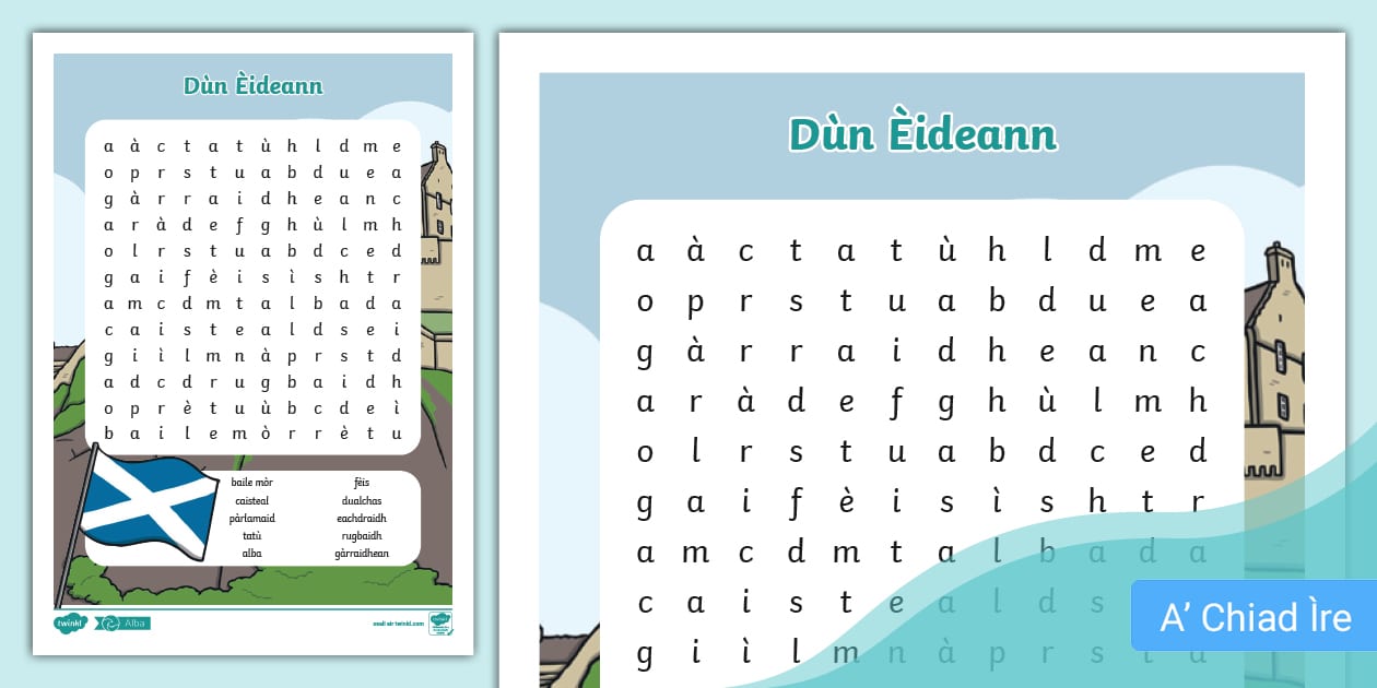 Dùn Èideann - Faclan-falaichte (Teacher-Made) - Twinkl