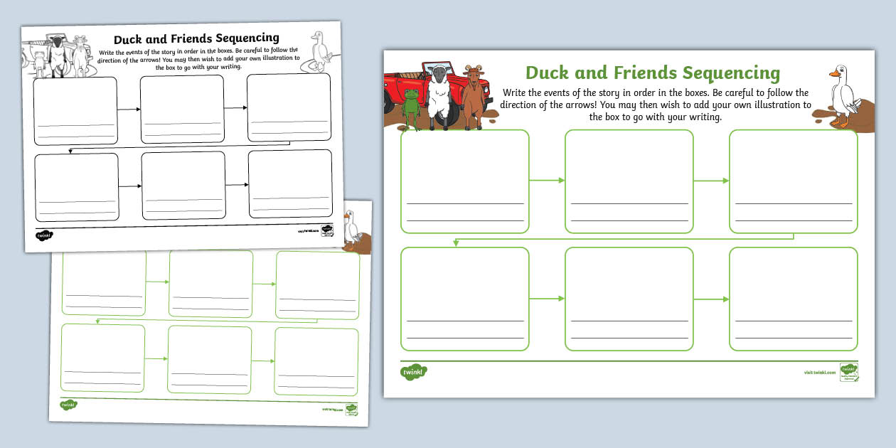 Duck and Friends Sequencing Mind Map (Hecho por educadores)