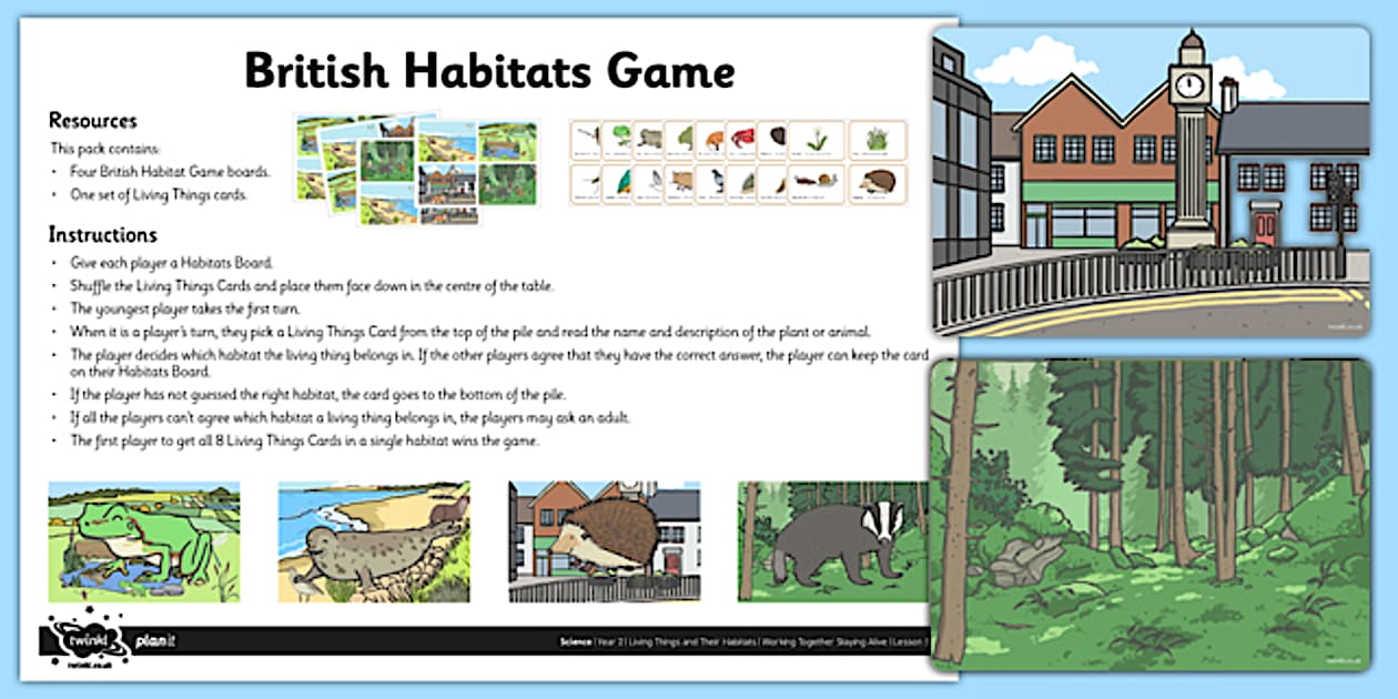 Editable British Habitats Game (teacher made) - Twinkl
