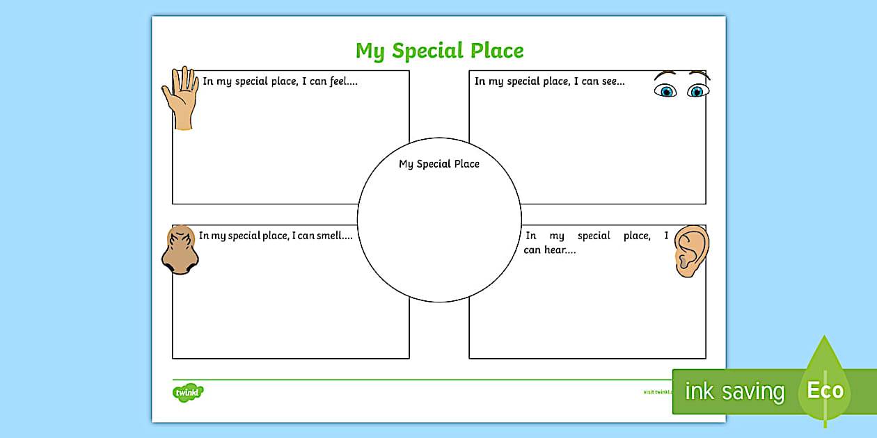 My Special Place Using Senses Worksheet / Worksheet