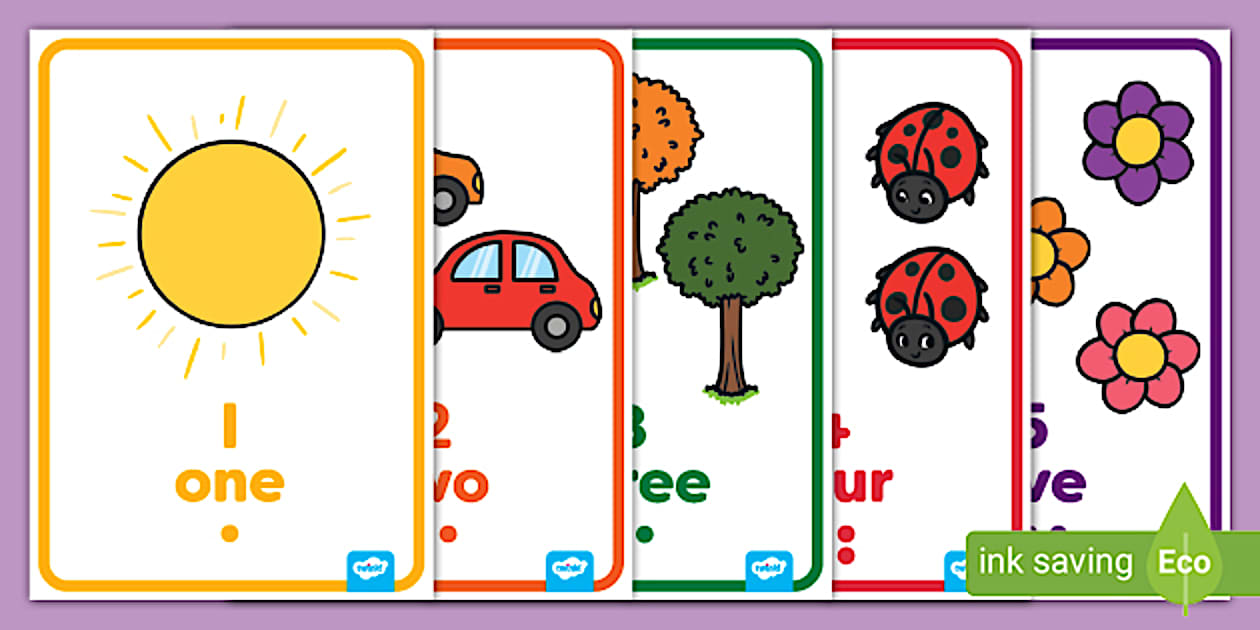 👉 Let's Count! Numbers 1-5 Display Posters - Twinkl