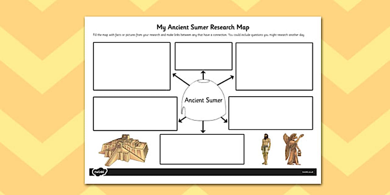 Editable Ancient Sumer Themed Research Map - Twinkl