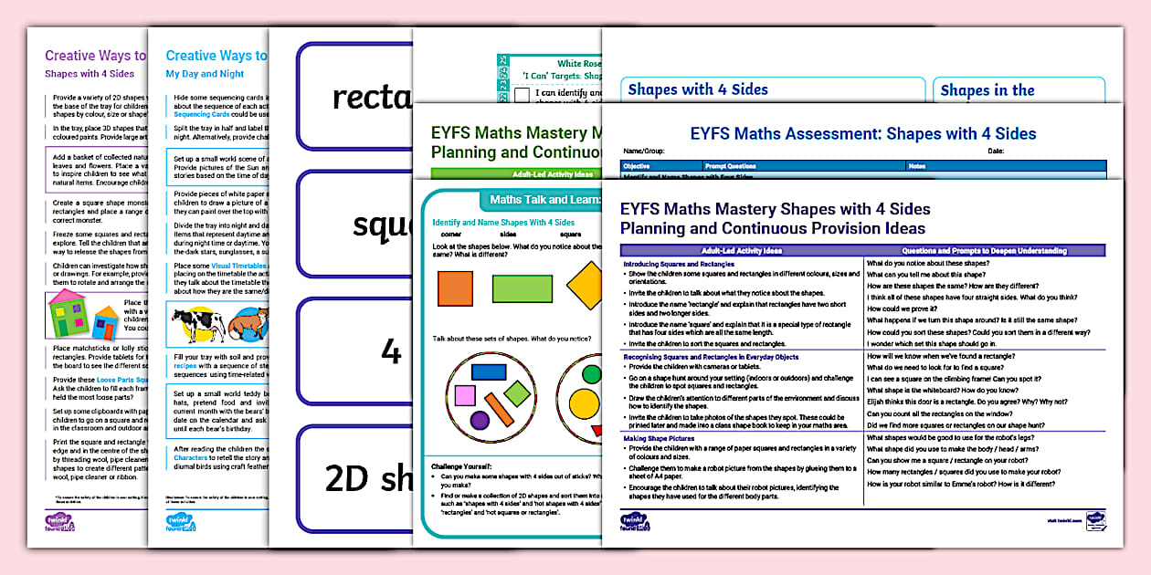 Planning & Assessment Shapes With 4 Sides (Supporting WRM)