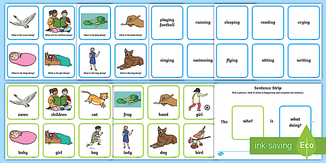 Cursive 'What' Picture Description Cards - Twinkl