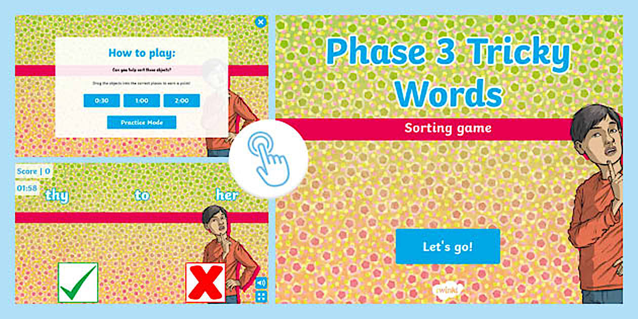 Phase 3 Tricky Words Spelling Sorting Game - Interactive